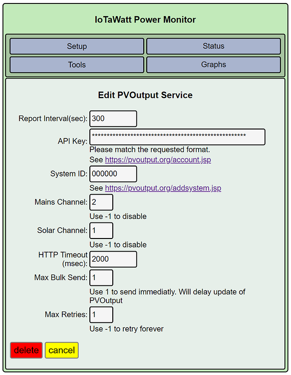 PVOutput Support - IoTaWatt User Community