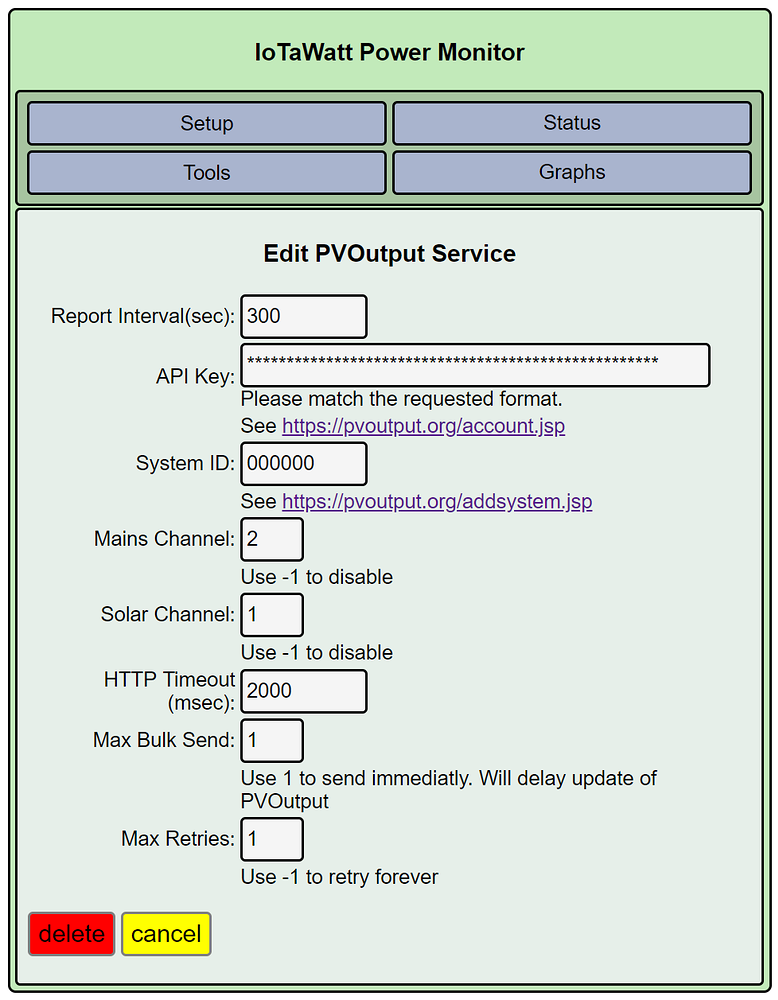 PVOutput Support - IoTaWatt User Community