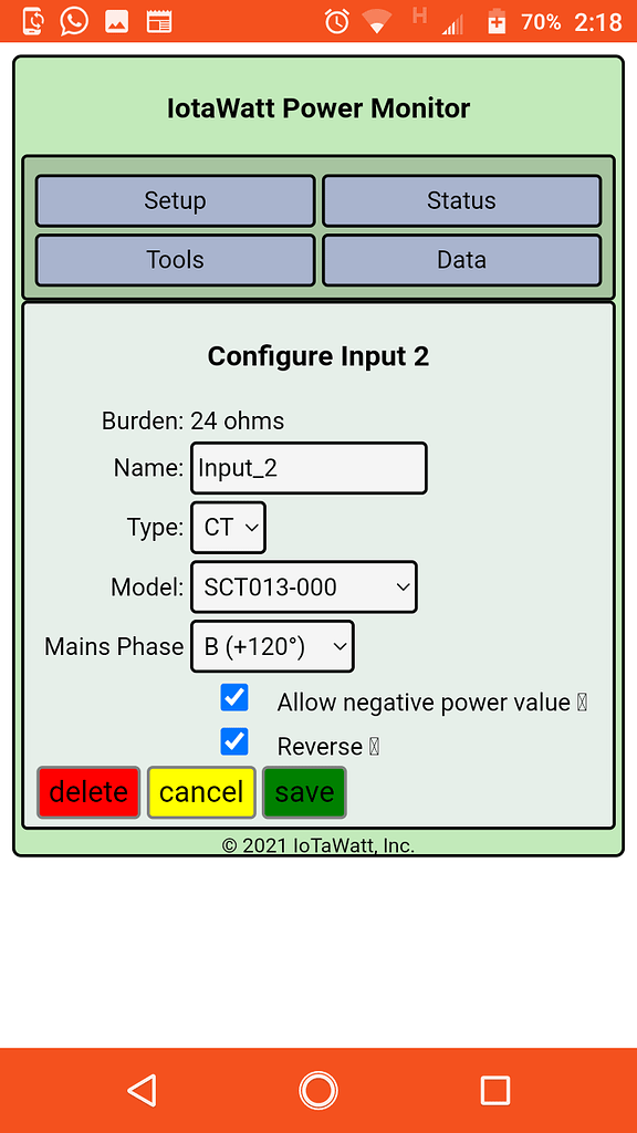 Negative and Incorrect values - Support - IoTaWatt User Community