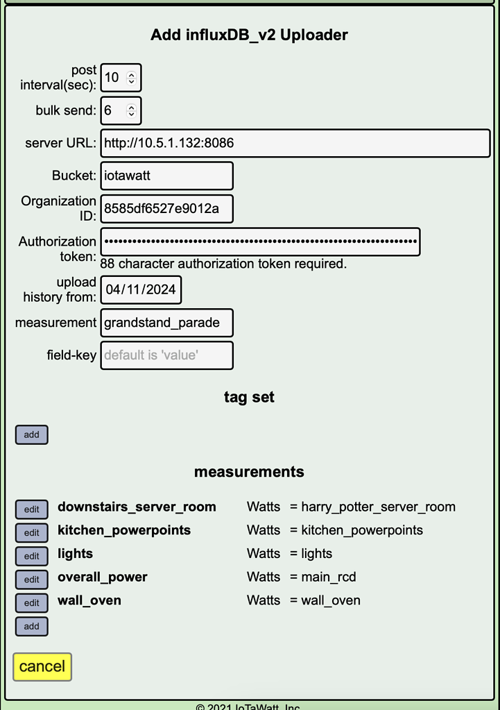 Unable to save InfluxDB 2.x source in iotaWatt - Support - IoTaWatt User Community