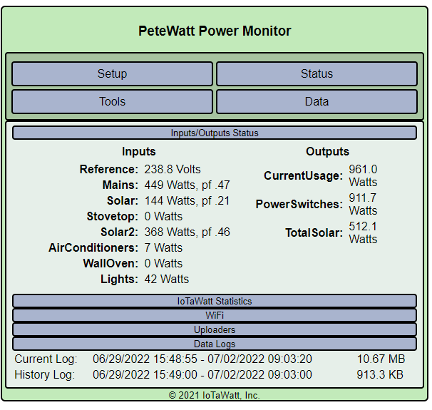 New IoTaWatt setup - CT's and other questions - Support - IoTaWatt User Community
